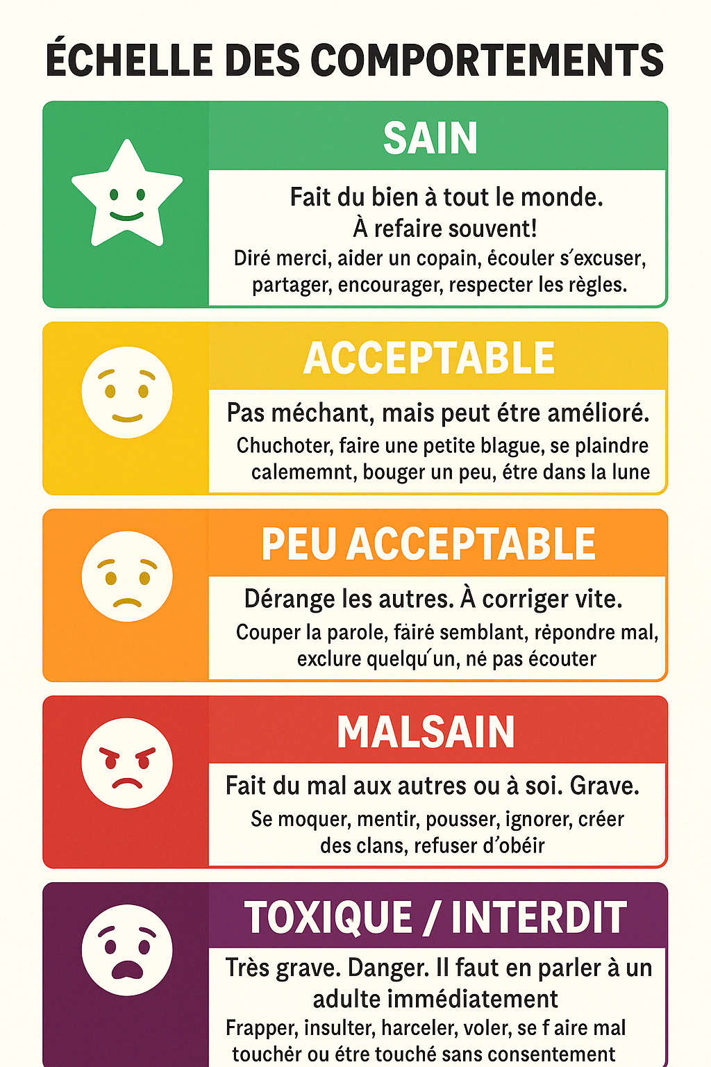 Gestion de classe - Créer une échelle comportementale - [Inspection de ...